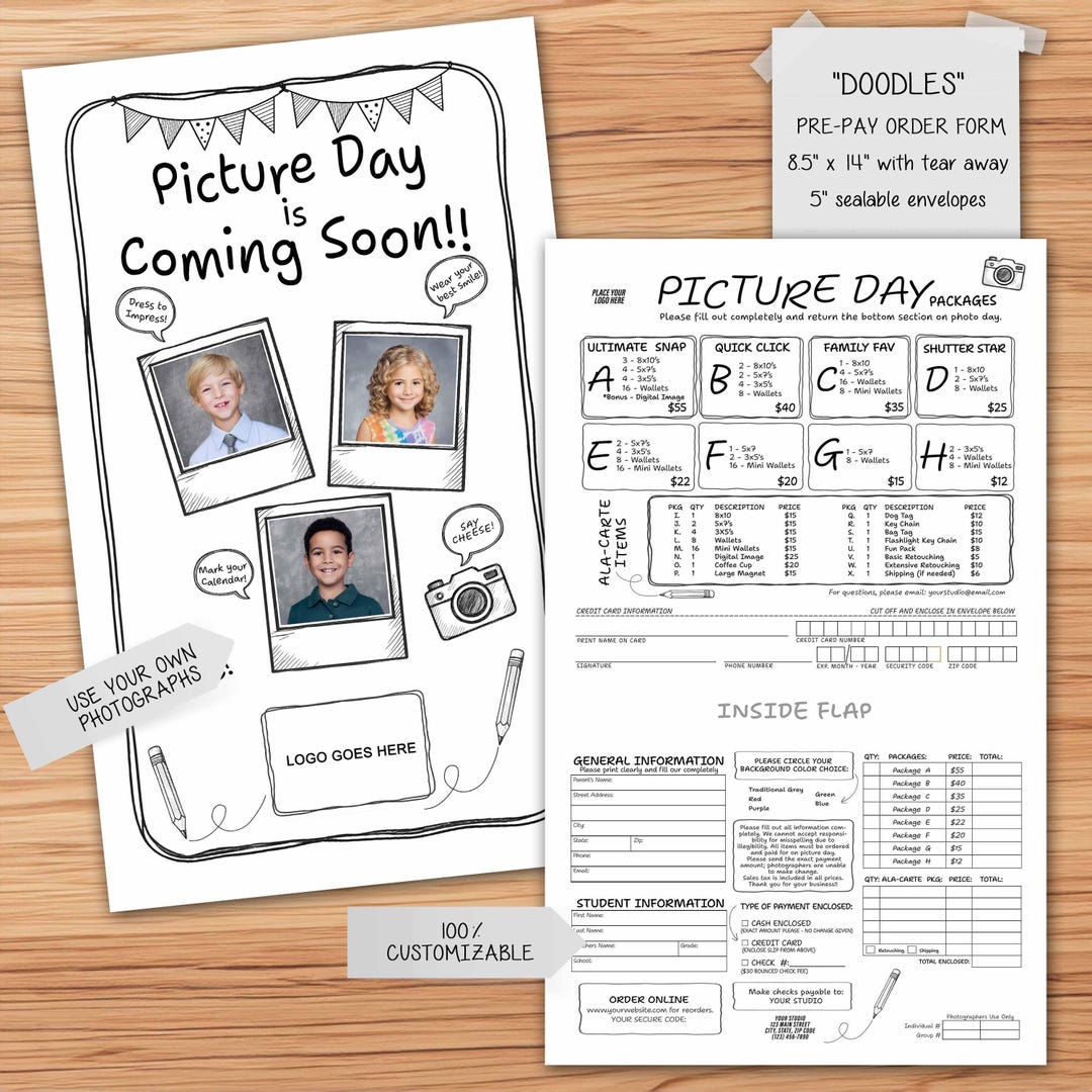 Fall Picture Day Order Form, Pre-pay Fall School Portrait Order Form ...