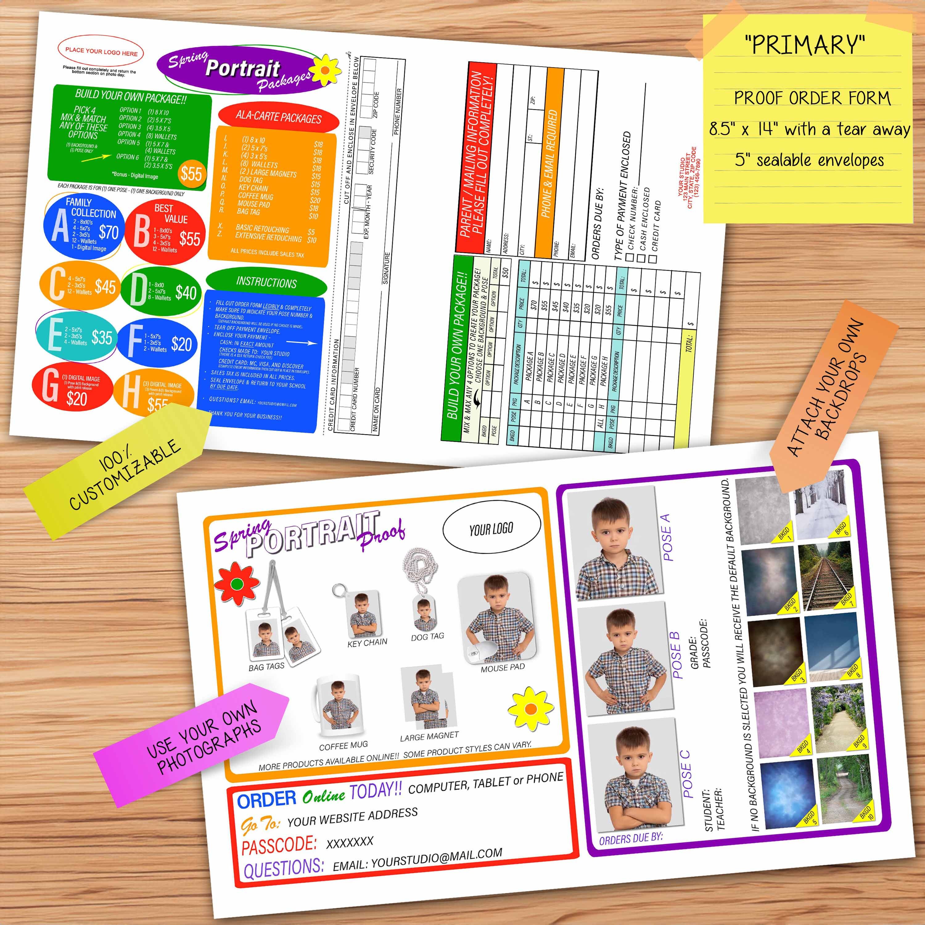 Picture Day Order Form, Spring Portrait Order Form, School Photography ...