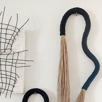 Minimalist Wrapped Wall Art in Macrame, Sculptural Mural Rope Home ...