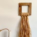 Decorative Wall Hanging With Wooden Hollow Square and Raffia Tassel ...