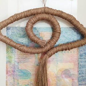 Large Evil Eye Decorative Wall Hanging, One Line Wrapped Hemp Modern ...