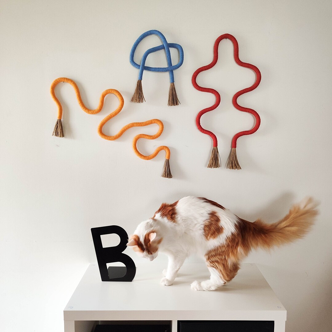 Colorful Squiggle Wall Art, Curvy Wall Hanging, Modern Decorative Wall ...