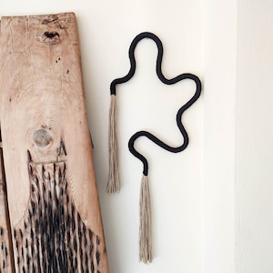 Large Curvy Wall Art, Hand Wrapped Squiggle Wall Hanging, Modern ...
