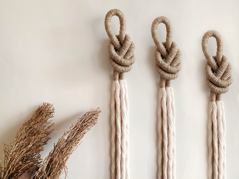 Macrame Decorative Knot, Modern Wall Hanging Art, Minimalist Soft Wall ...
