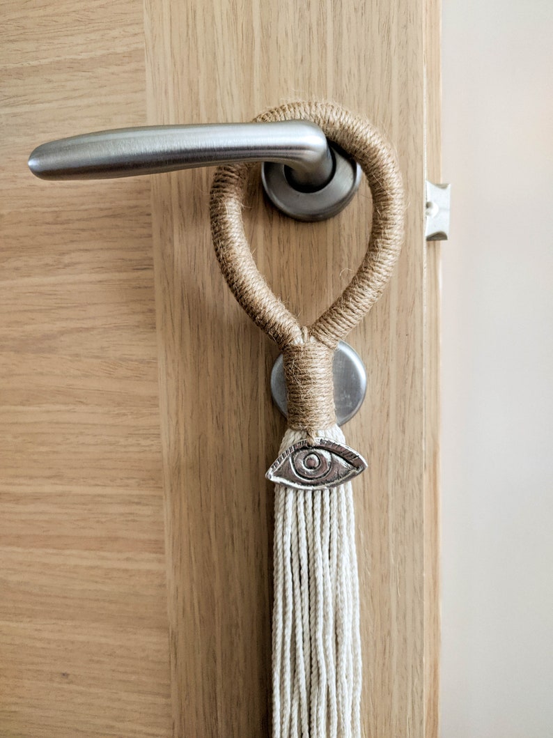 Evil Eye Big Tassel Charm, Bohemian Door Knob Tassel, Decorative Wall ...