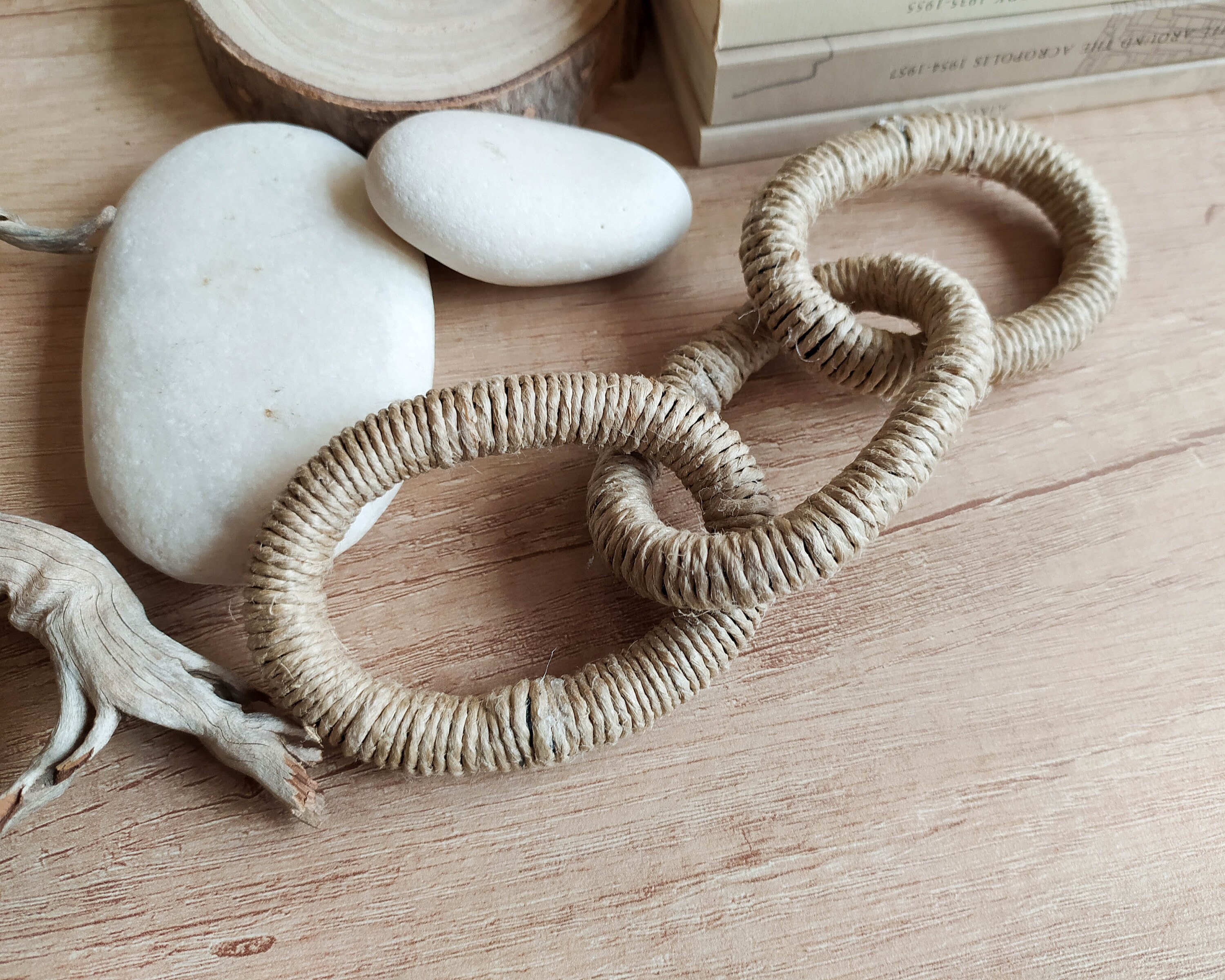 Decorative Chain Link, Fiber Three Link Chain, Shelf and Tabletop Decor ...