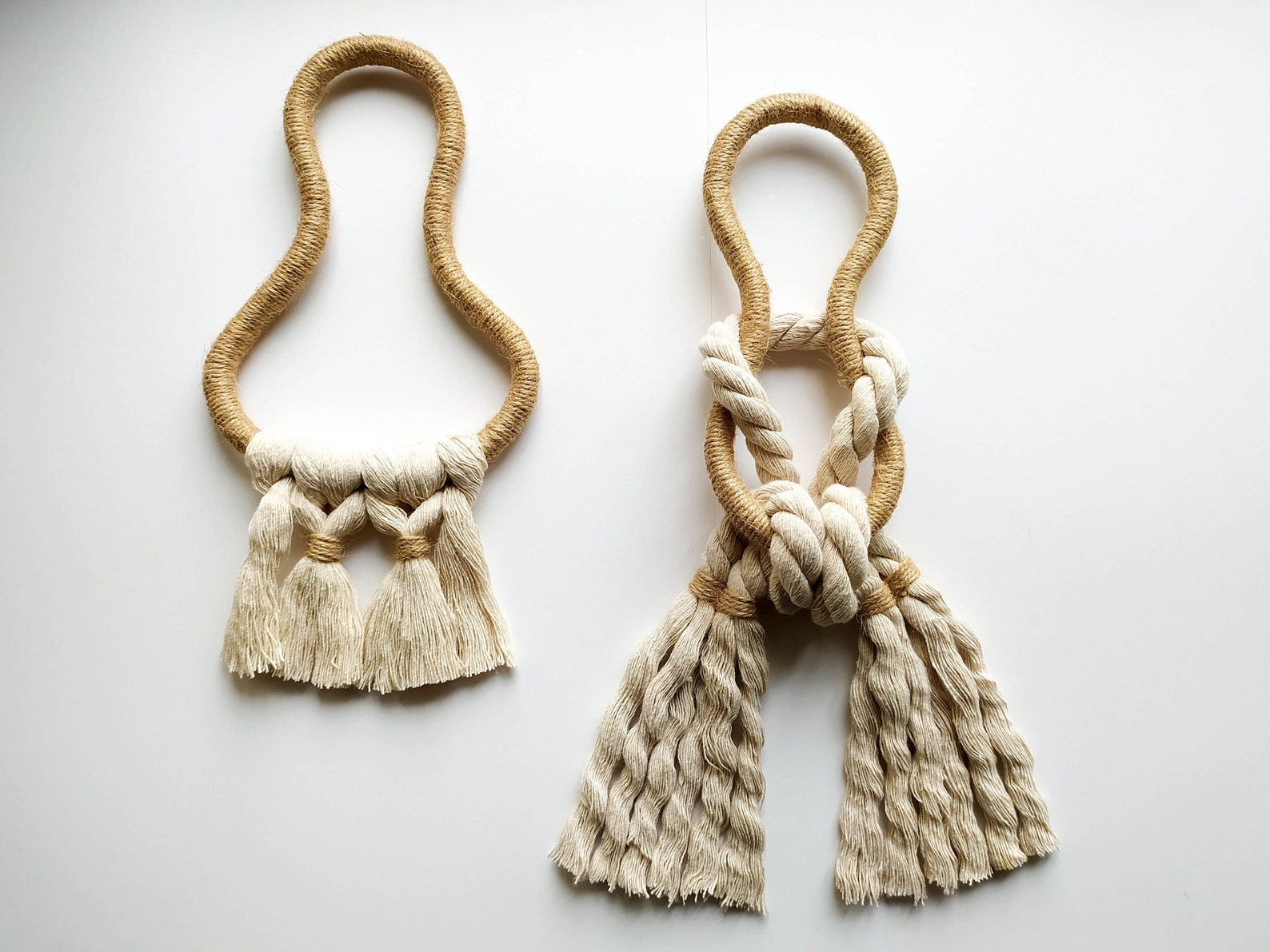 Short Rope Decorative Knots Modern Wall Hanging Art - Etsy