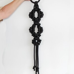 Black Rope Art, Macrame Decorative Wall Hanging, Modern Minimalist ...