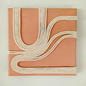 Abstract Arch and Side Face Fiber Art Canvas, Unframed Rope Art on ...