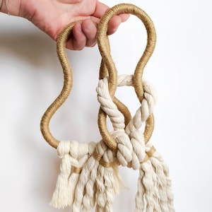 Short Rope Decorative Knots, Modern Wall Hanging Art, Minimalist Soft ...