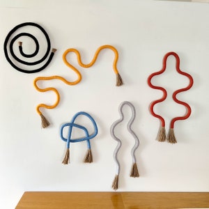 Colorful Squiggle Wall Art, Curvy Wall Hanging, Modern Decorative Wall ...