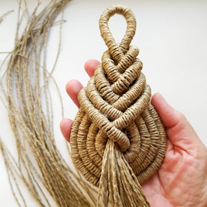 Large Macrame Pipa Knot Tassel, Decorative Fringe Wall Hanging Object ...