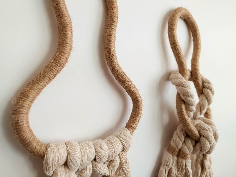 Short Rope Decorative Knots Modern Wall Hanging Art - Etsy