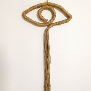 Large Evil Eye Decorative Wall Hanging, One Line Wrapped Hemp Modern ...