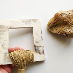 Decorative Wall Hanging With Wooden Hollow Square and Long Hemp Tassel ...