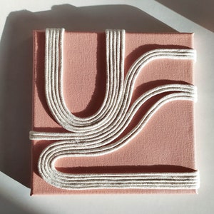 Abstract Arch and Side Face Fiber Art Canvas, Unframed Rope Art on ...