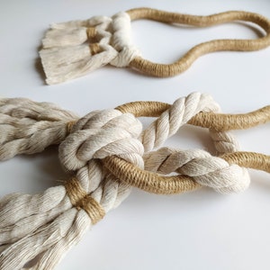 Short Rope Decorative Knots, Modern Wall Hanging Art, Minimalist Soft ...