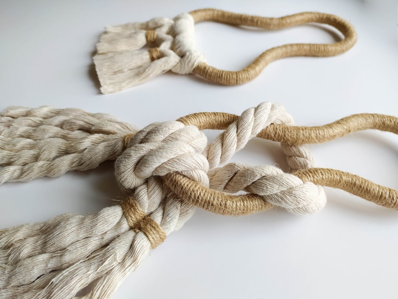 Short Rope Decorative Knots Modern Wall Hanging Art - Etsy