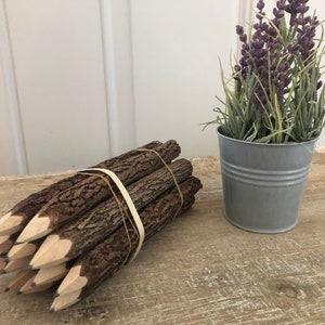Wood Pencils Graphite Wooden Tree Rustic Twig Pencils Woodland Party ...