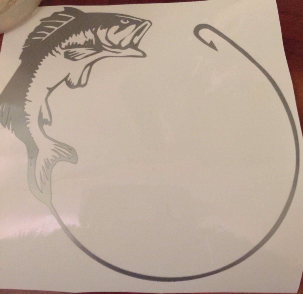 Fish and Hook Decal, Fish Decal, Hook Decal, Cup Decal, Yeti Cup Decal ...