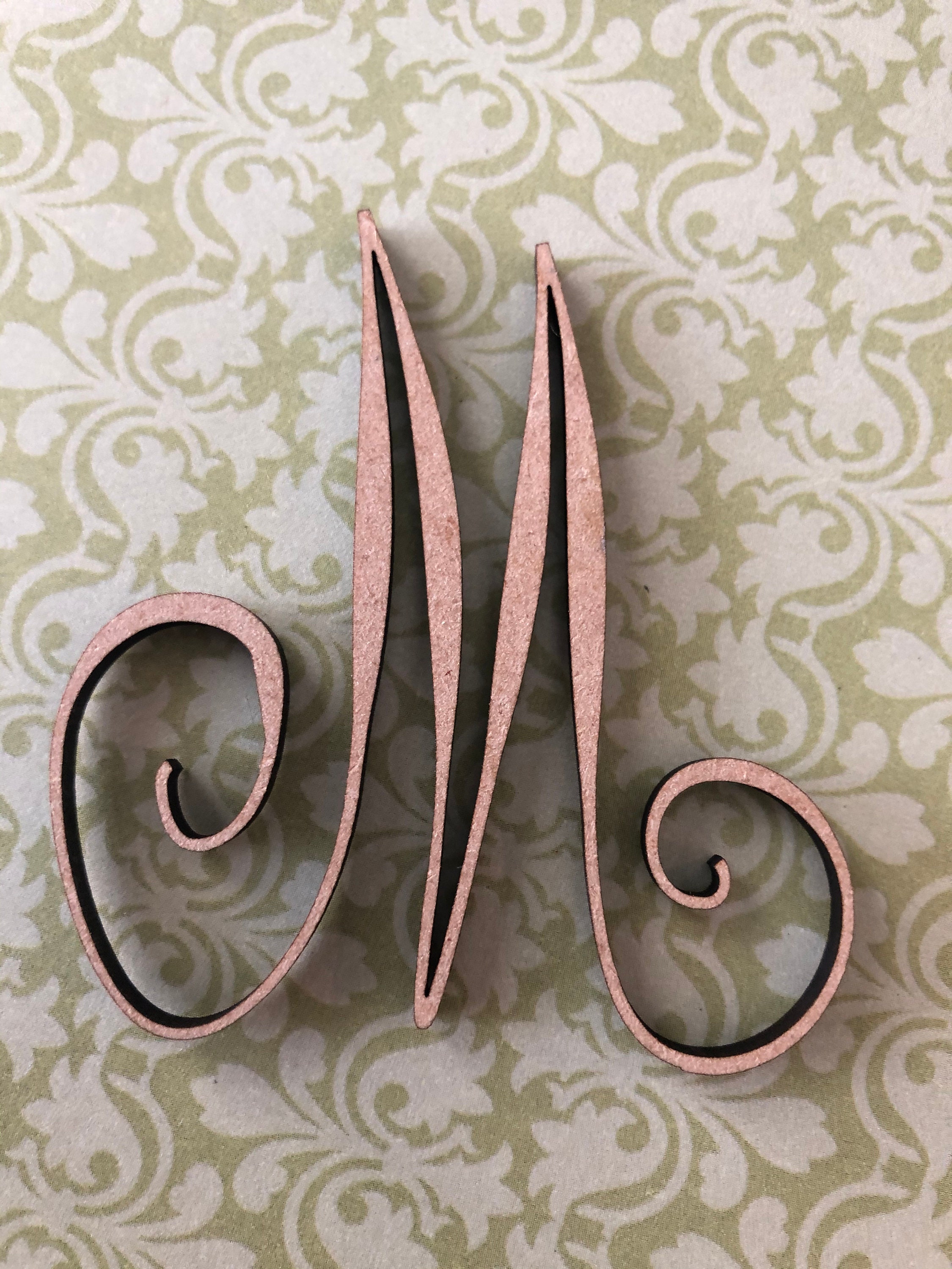 Letters Swirl Letters Letter M Greetings Sign Wood Sign | Etsy