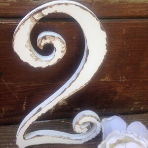 Shabby Chic Wall Decor, Shabby Chic Numbers, Number Decor, Curly Number ...