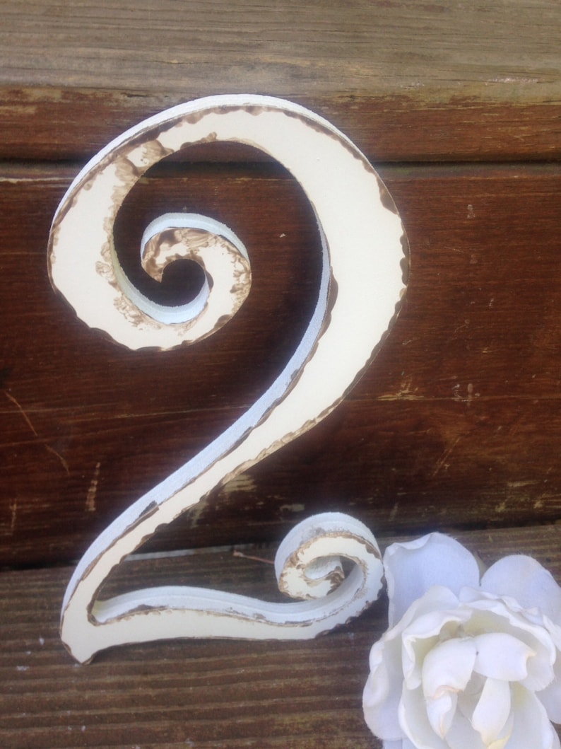 Shabby Chic White Curly Number, Wall Decor - Etsy