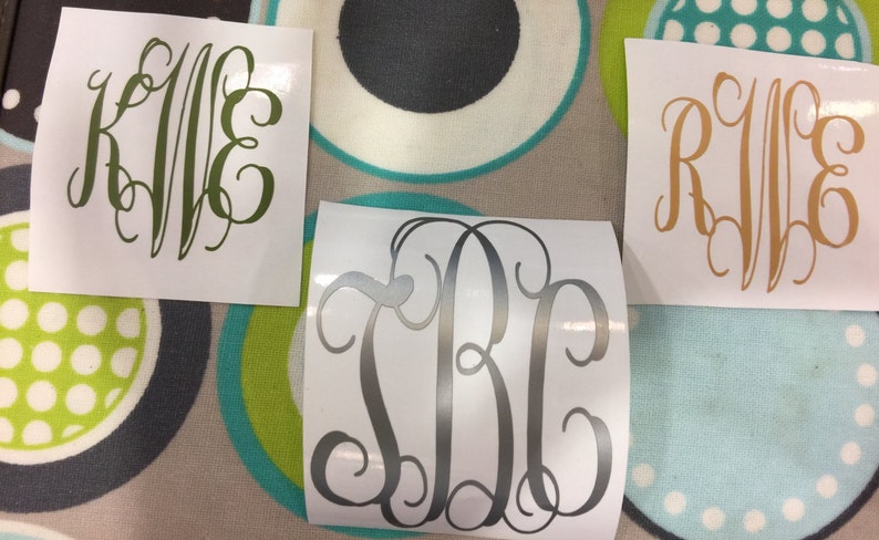 Monogram Car Decal Laptop Decal Vinyl Lettering Yeti Cup | Etsy