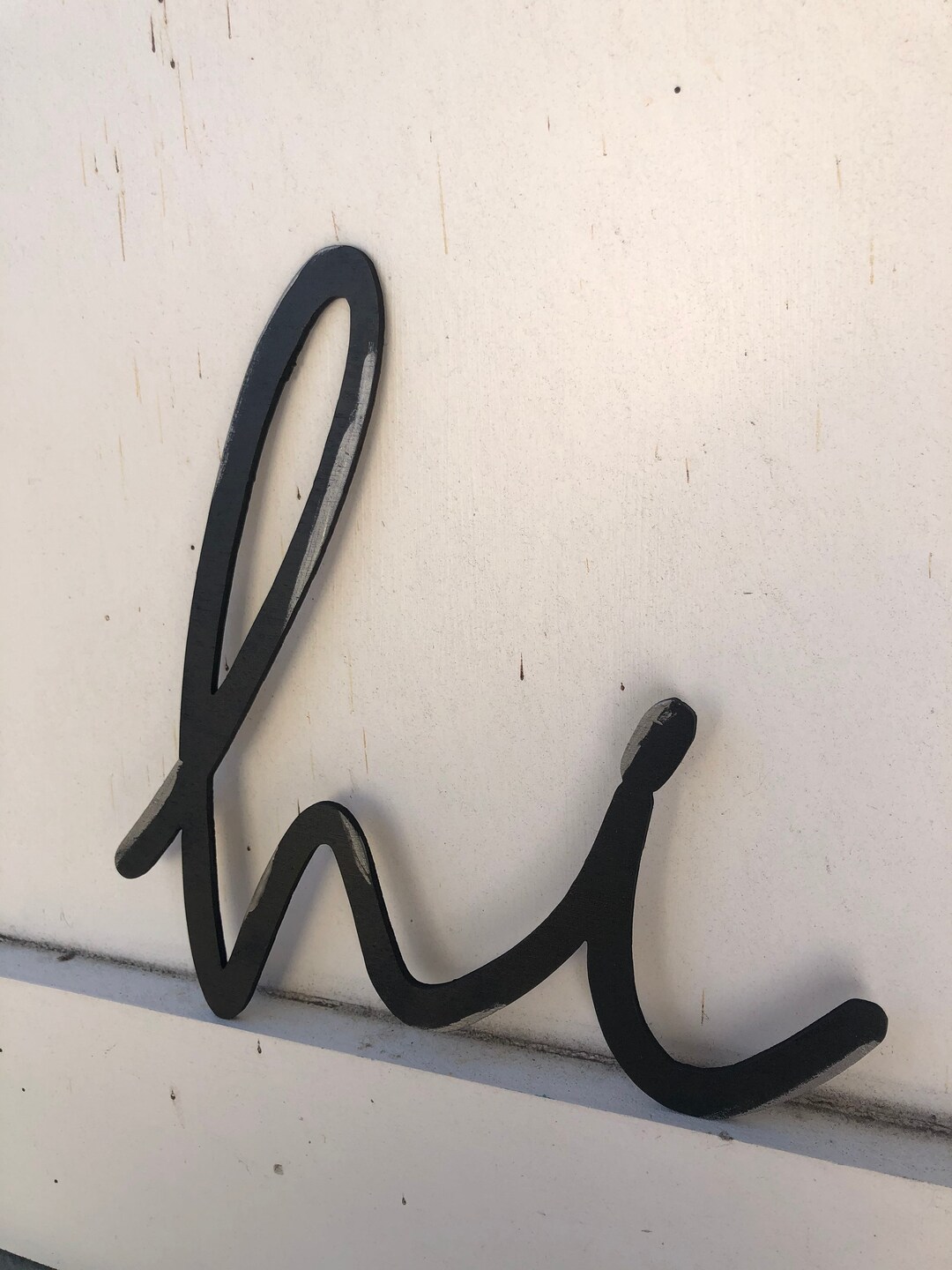 HI Sign, Wall Deocr, Front Door Sign, Greetings Sign, Wood Sign, Spring ...