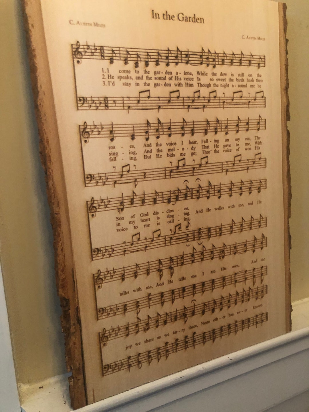 Song Engraving, Sheet Music, Music Engraved on Wood With Bark - Etsy