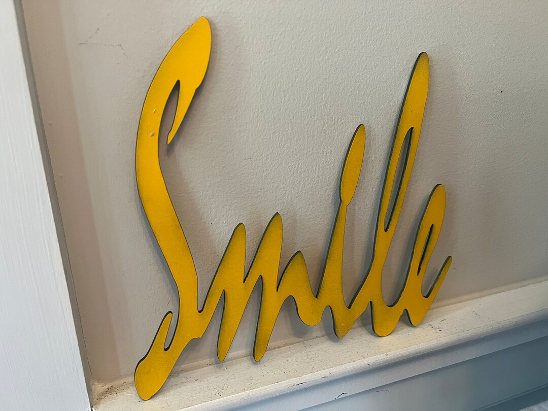Smile Sign, Wall Deocr, Front Door Sign, Smile Sign, Wood Sign, Spring ...