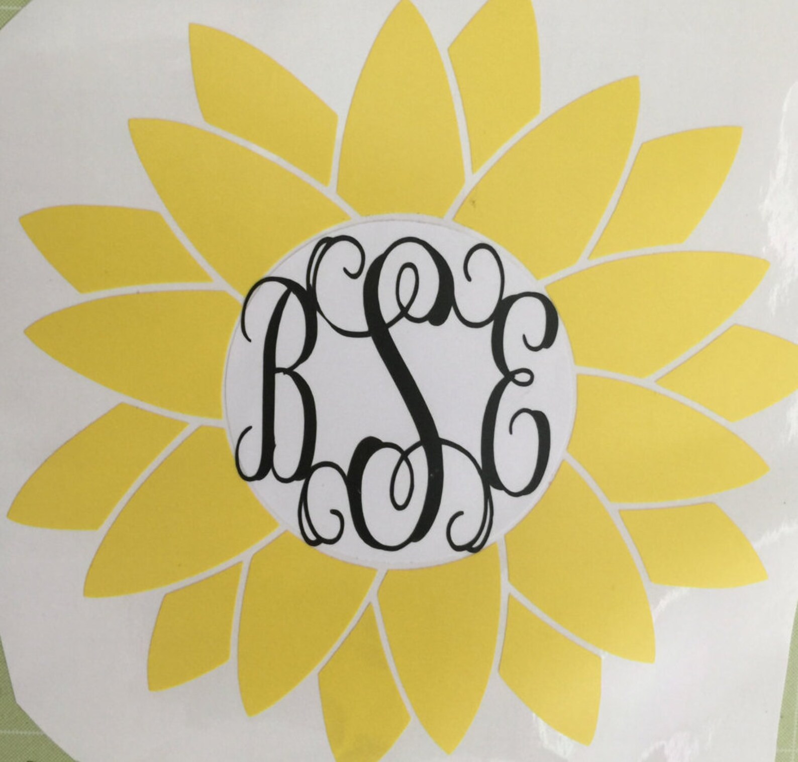 Sunflower Decal Monogram Car Decal Laptop Decal Vinyl - Etsy