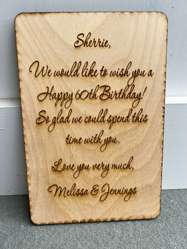 Happy Birthday Personalized Engraved Card Engraving - Etsy