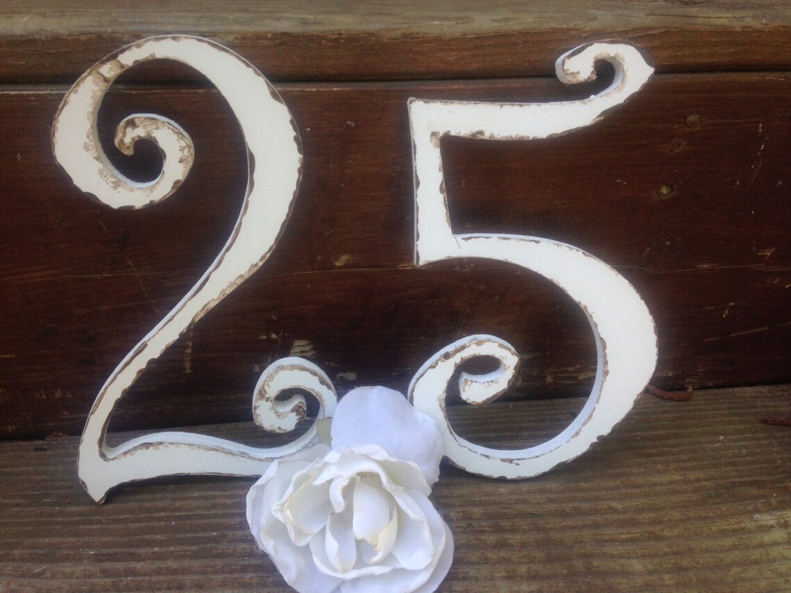 Shabby Chic Wall Decor Shabby Chic Numbers Number Decor | Etsy