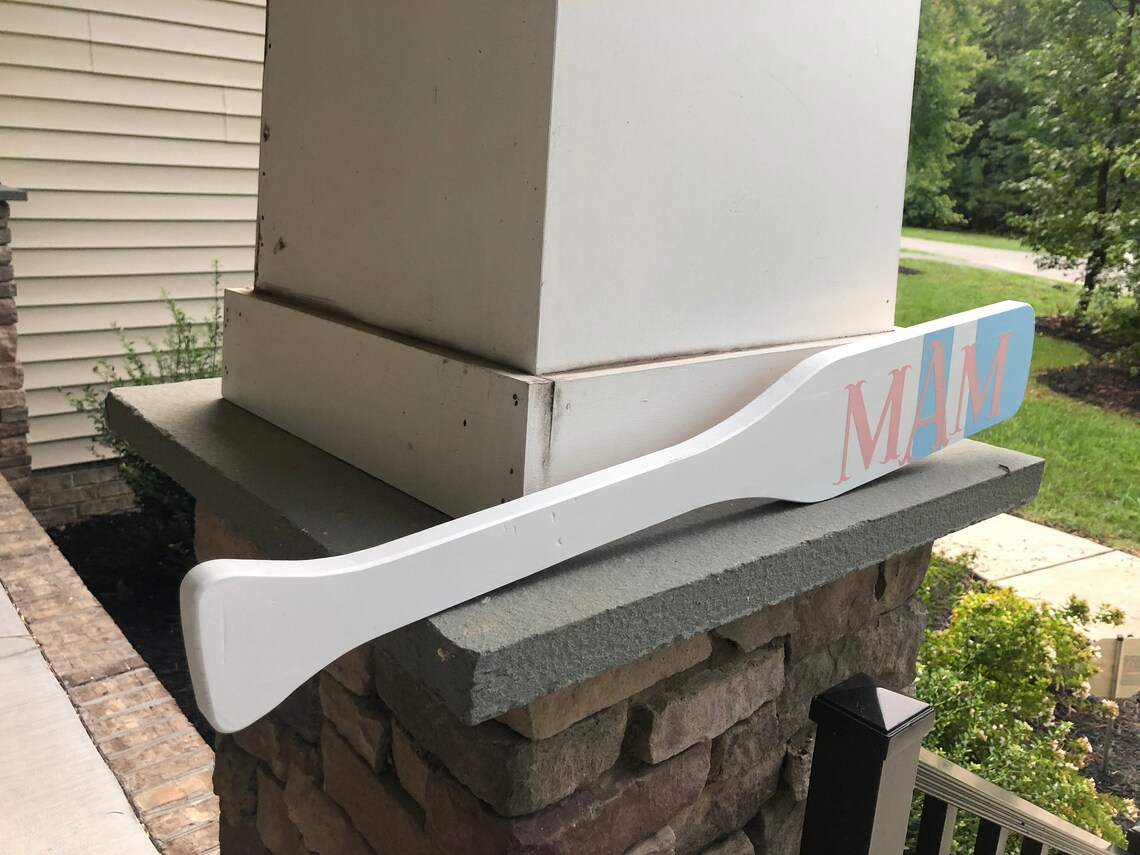 Oar Wall Decor White and Red Oar Personalized Oar Monogram | Etsy