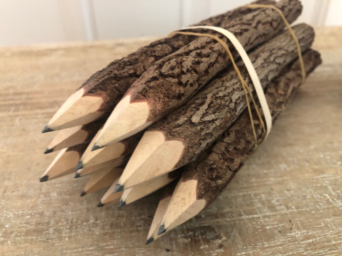 Wood Pencils Graphite Wooden Tree Rustic Twig Pencils Woodland | Etsy