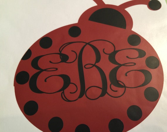 Ladybug Decal Ladybug Vinyl Monogram Car Decal Laptop - Etsy