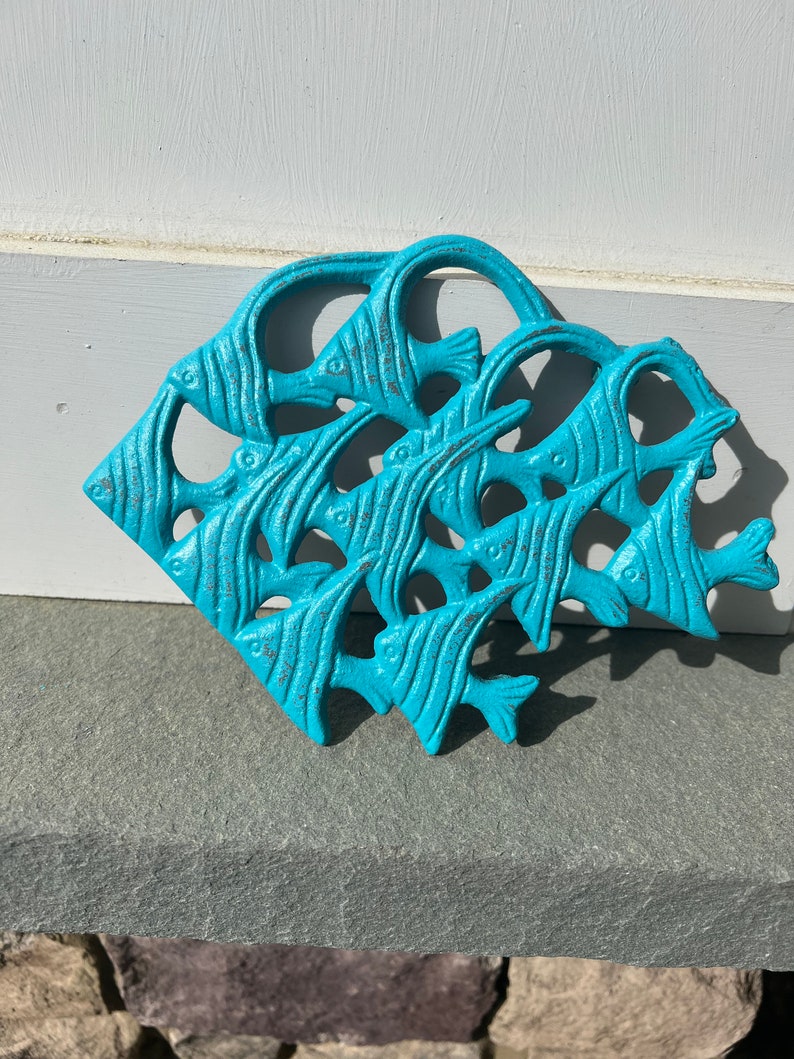 Cast Iron Decorative Metal School of Fish Kitchen Trivet 6.5" - Etsy