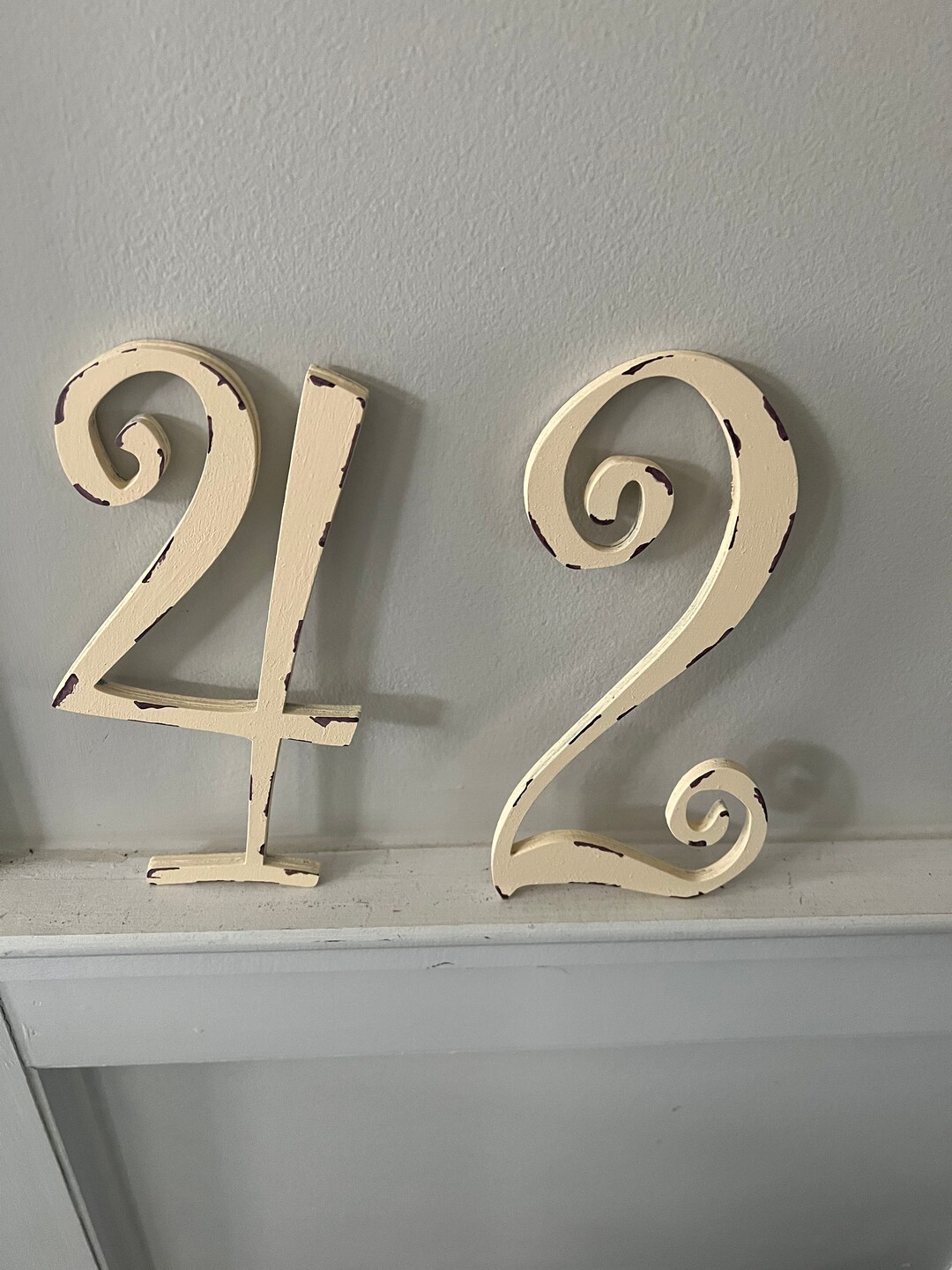 Shabby Chic Wall Decor, Shabby Chic Numbers, Number Decor - Etsy