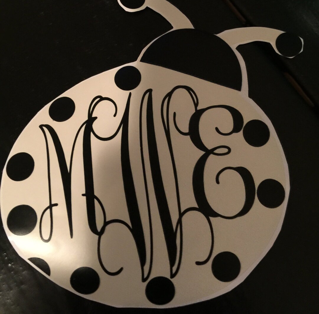 Ladybug Decal, Ladybug Vinyl, Monogram, Car Decal, Laptop Decal, Vinyl ...