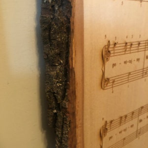 Song Engraving, Sheet Music, Music Engraved on Wood With Bark - Etsy