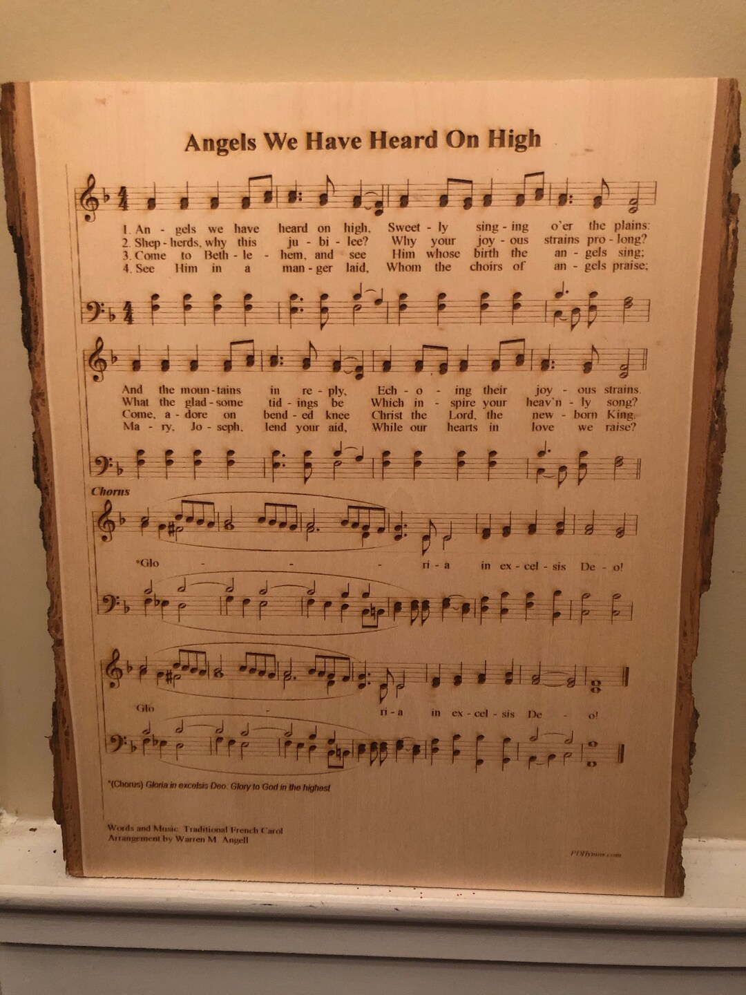 Song Engraving, Sheet Music, Music Engraved on Wood With Bark - Etsy