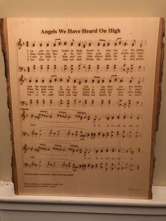 Song Engraving Sheet Music Music Engraved on Wood With Bark | Etsy