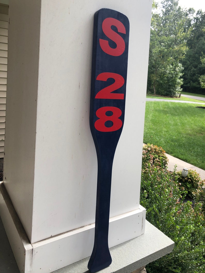 Oar Wall Decor White and Red Oar Personalized Oar Monogram - Etsy