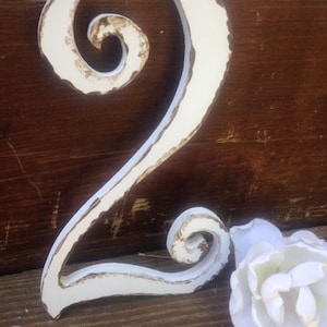 Shabby Chic Wall Decor, Shabby Chic Numbers, Number Decor, Curly Number ...