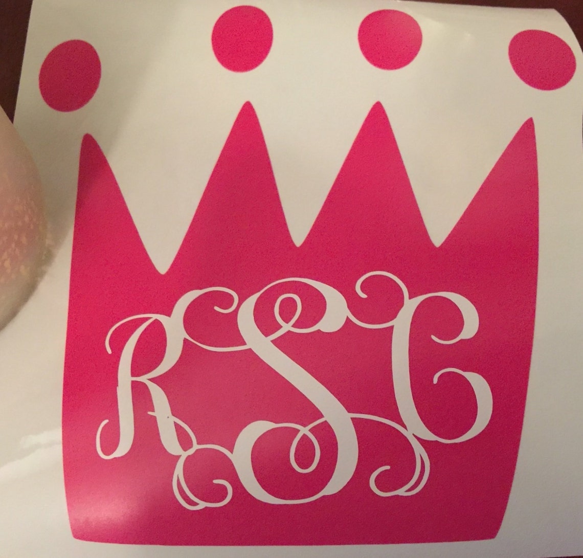 Crown, Pink Crown, Crown Monogram, Decals, Crown Decals, Tumbler Decals ...