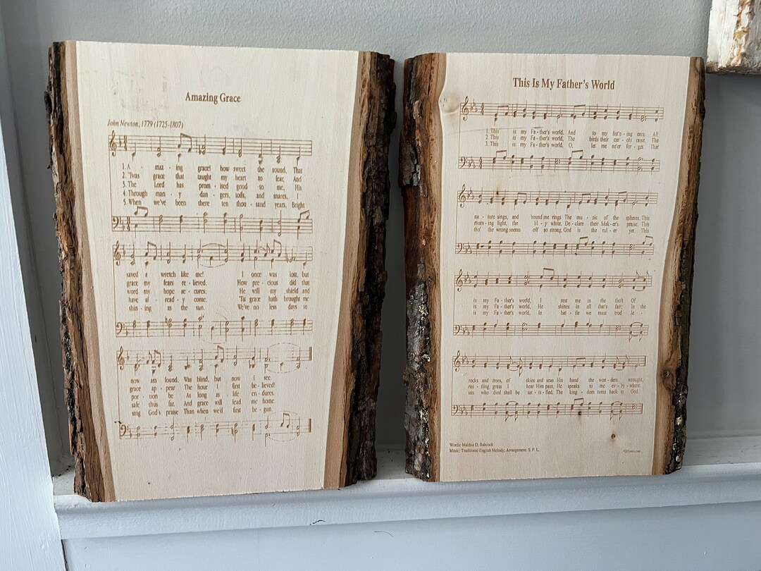 Song Engraving, Sheet Music, Music Engraved on Wood With Bark - Etsy