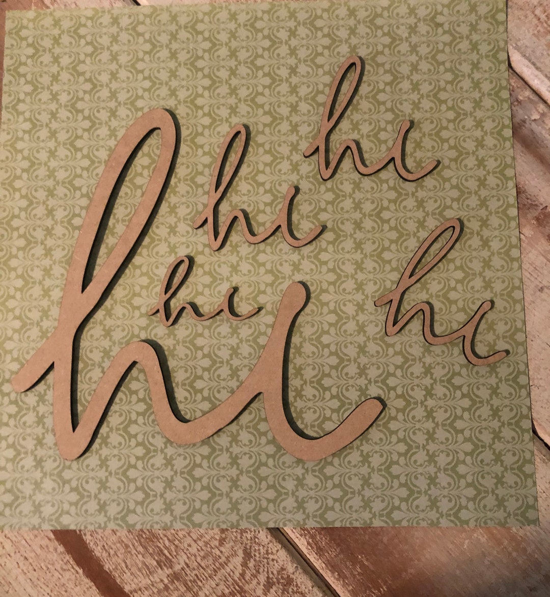 HI Sign, Wall Deocr, Front Door Sign, Greetings Sign, Wood Sign, Spring ...