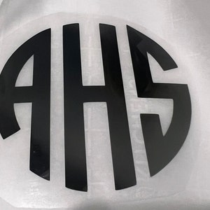 Monogram, Car Decal, Laptop Decal, Vinyl Lettering, Curly Font Decal ...