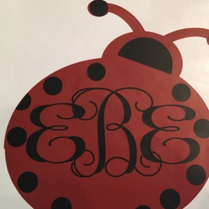 Ladybug Decal, Ladybug Vinyl, Monogram, Car Decal, Laptop Decal, Vinyl ...